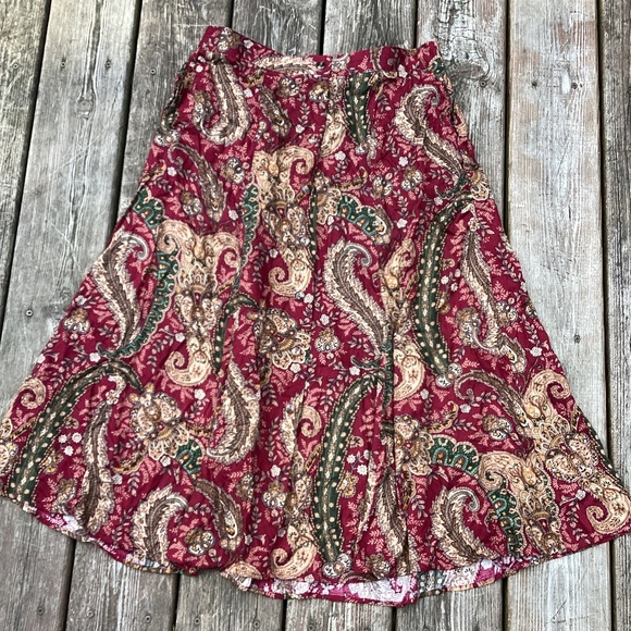 Koret | Skirts | Vintage Koret Petites Paisley Button Front Swingy ...